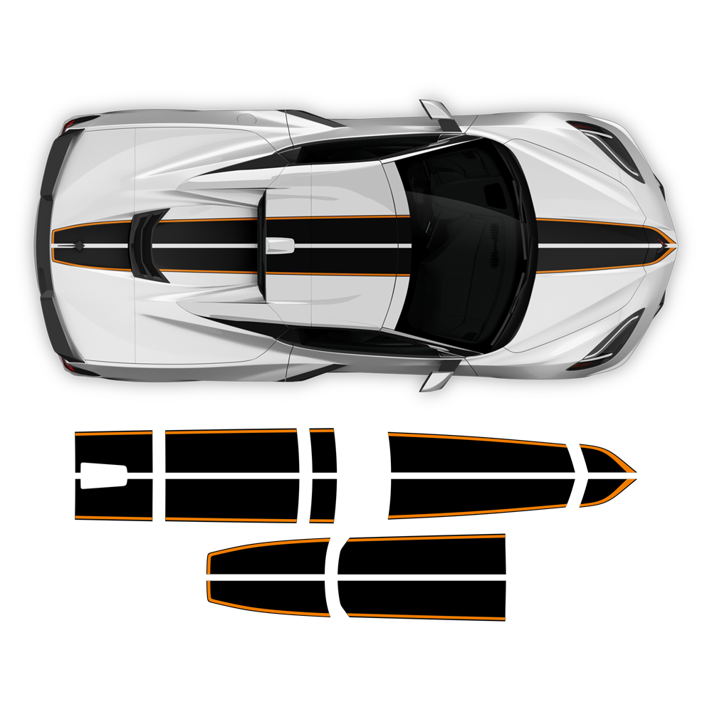 Racing Stripes Over The Top, for Corvette C8 2021 - 2025– autodesign.shop