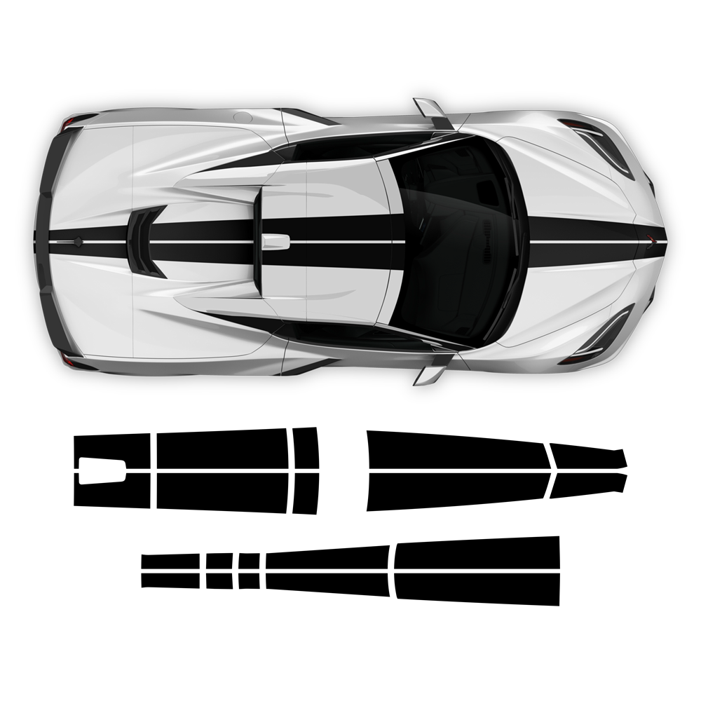 Racing Stripes Over The Top, for Corvette C8 2021 - 2025 | autodesign.shop