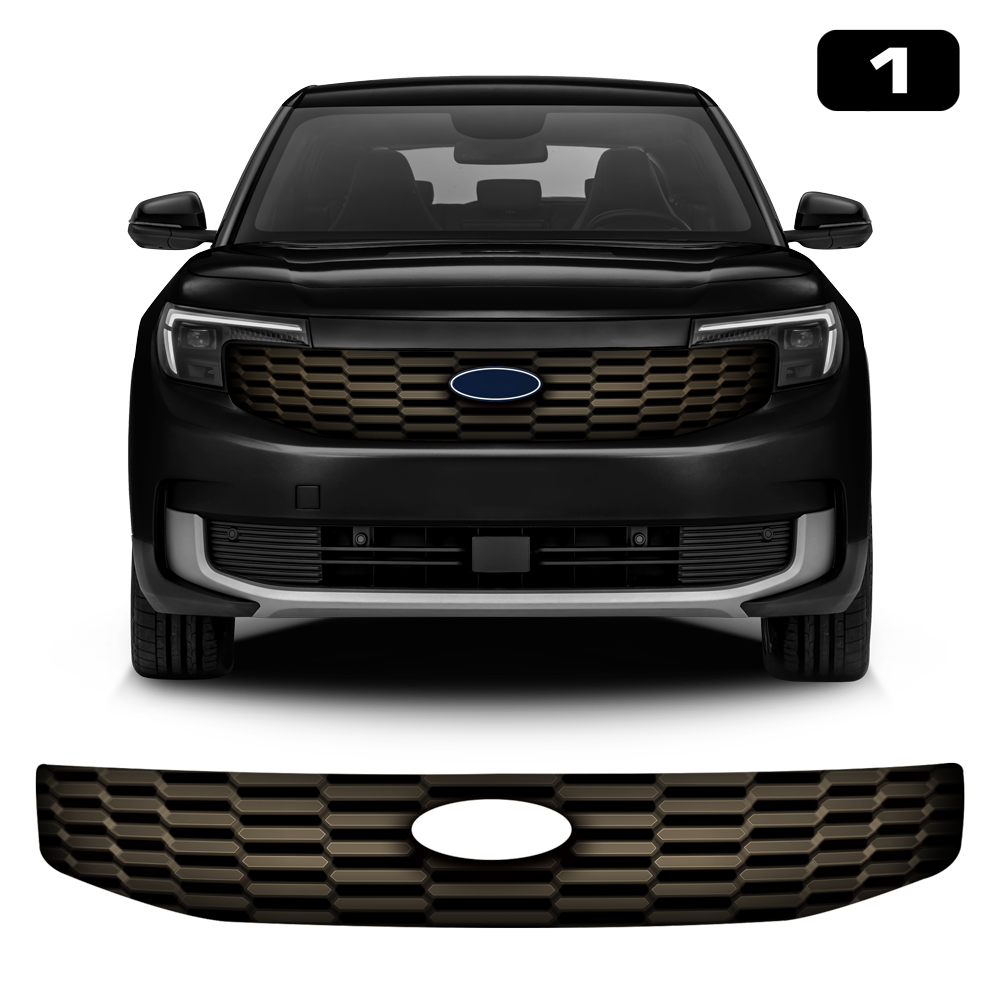 Front Grill Imitation Decal BRONZE, designed to fit Ford Explorer EV 2 ...