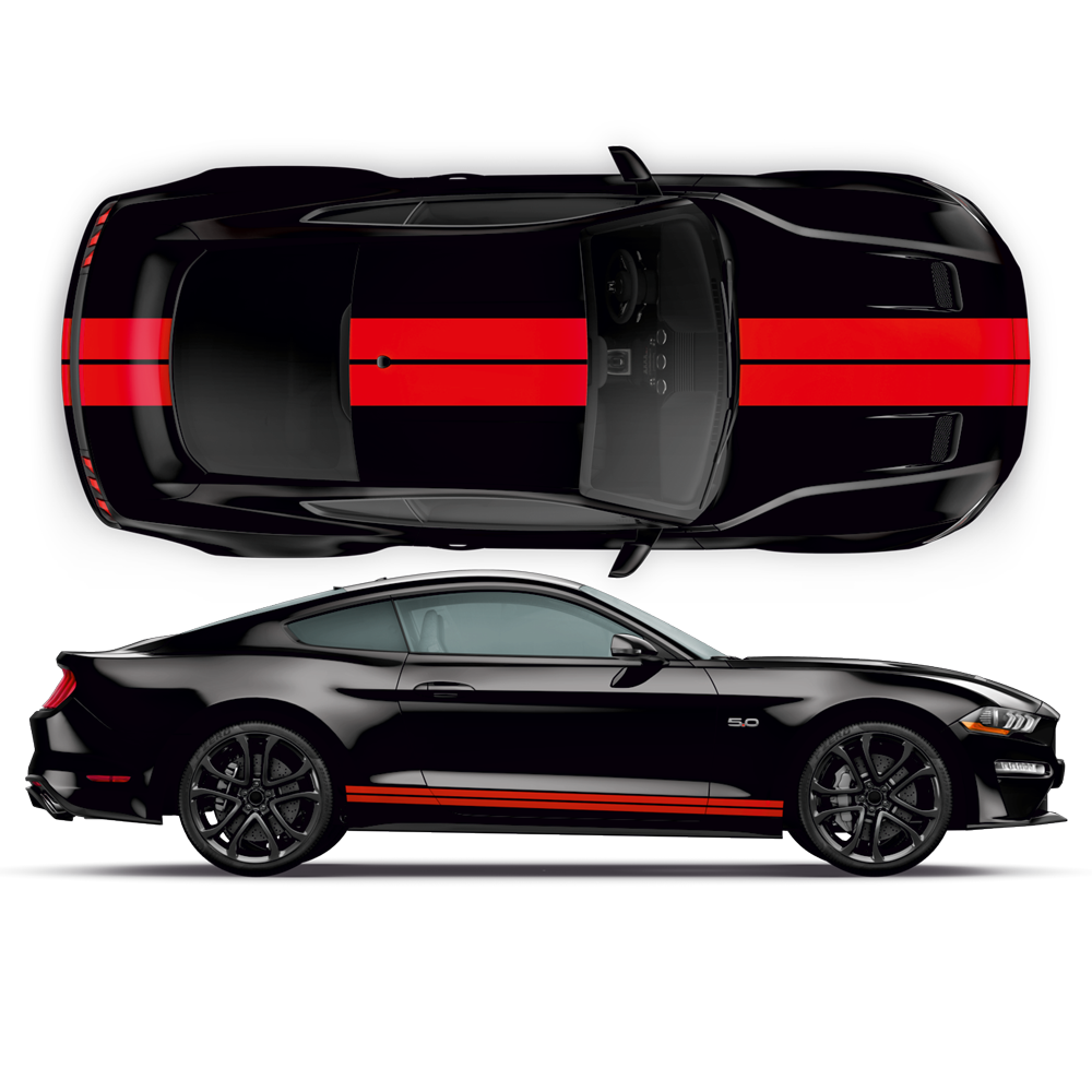 8inch Double Racing Stripes, for Ford Mustang 2015 - 2023– autodesign.shop