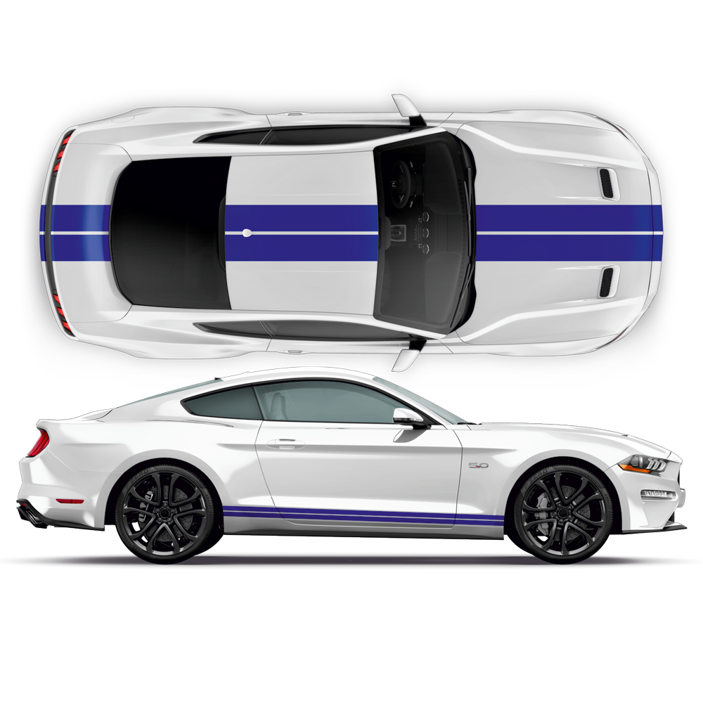 8inch Double Racing Stripes, for Ford Mustang 2015 - 2023– autodesign.shop