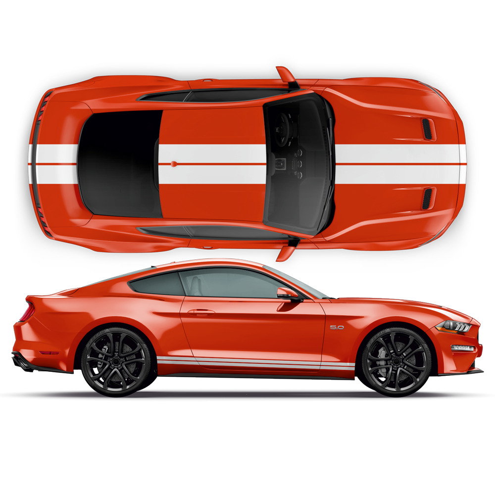 8inch Double Racing Stripes, for Ford Mustang 2015 - 2023– autodesign.shop
