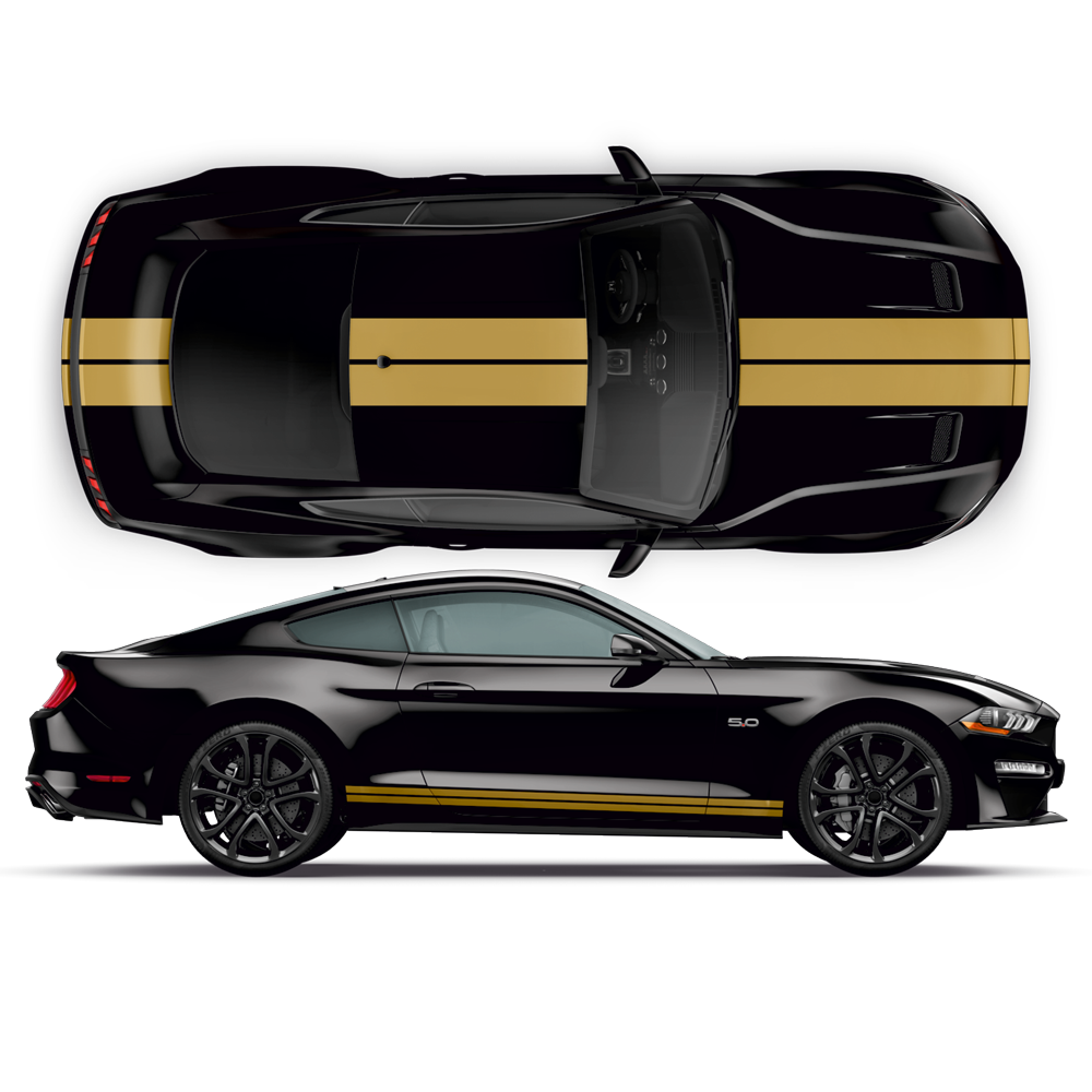 8inch Double Racing Stripes, for Ford Mustang 2015 - 2023 | autodesign.shop