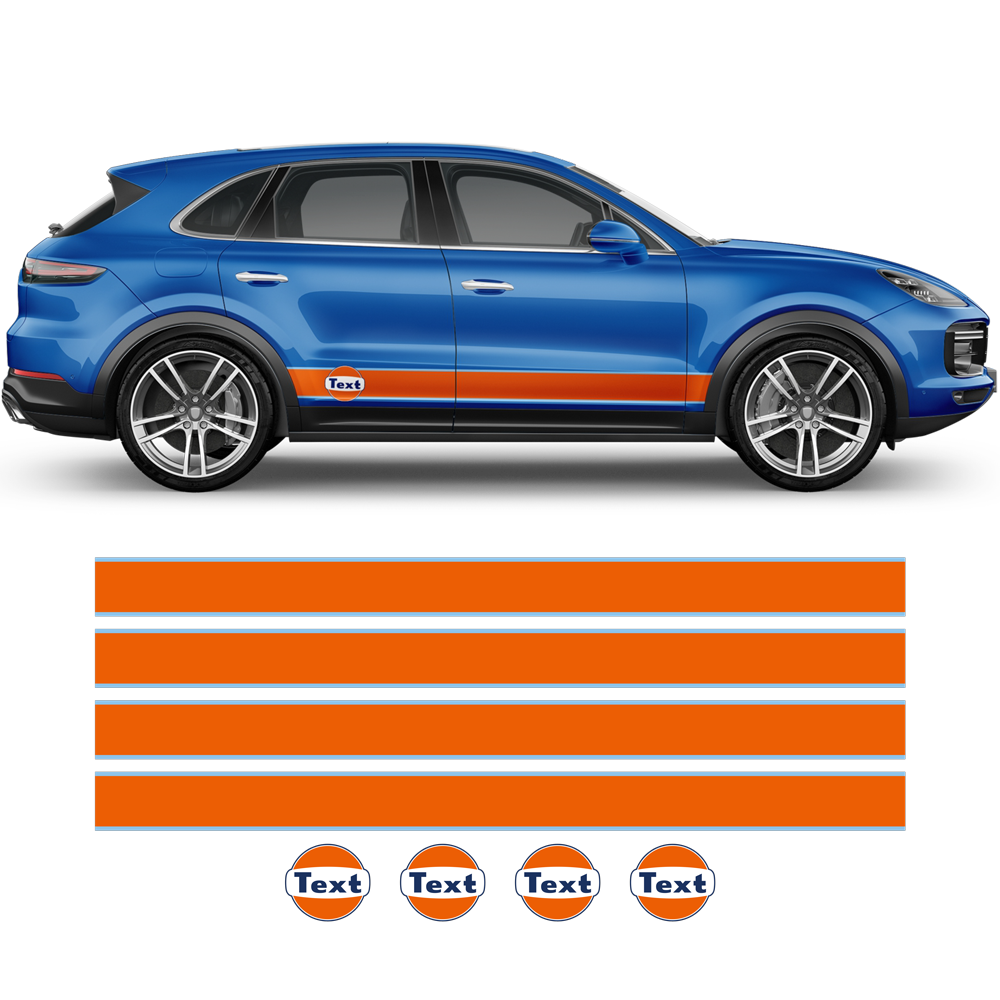 Gulf Racing Stripes, Cayenne / Macan | autodesign.shop