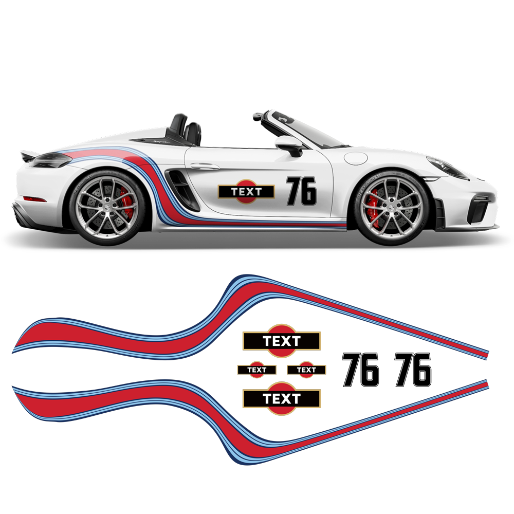 Curved Martini Decals set, for Spyder / Boxster– autodesign.shop