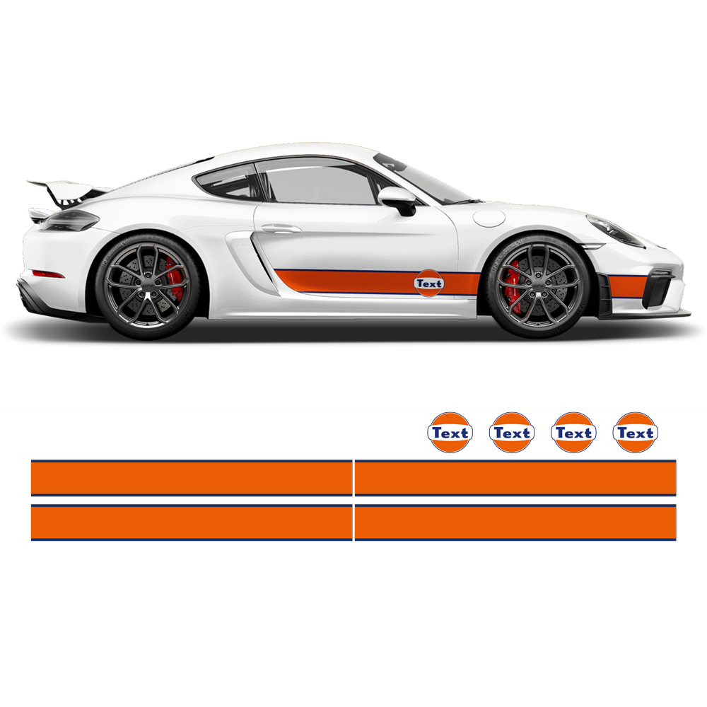 GULF Le Mans RACING STRIPES Set, Cayman / Boxster | autodesign.shop
