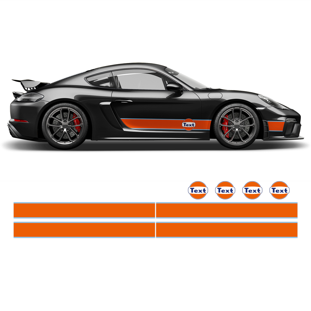 GULF Le Mans RACING STRIPES Set, Cayman / Boxster | autodesign.shop