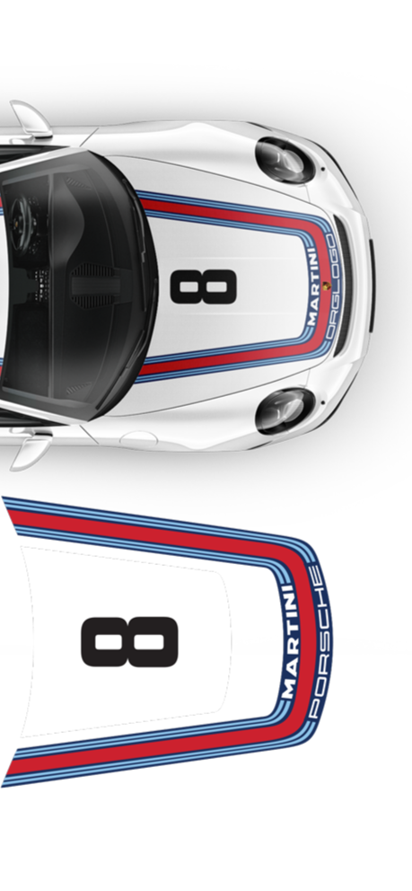 Retro Style Martini Racing Stripes Set, for Carrera (996/997/991/992 ...
