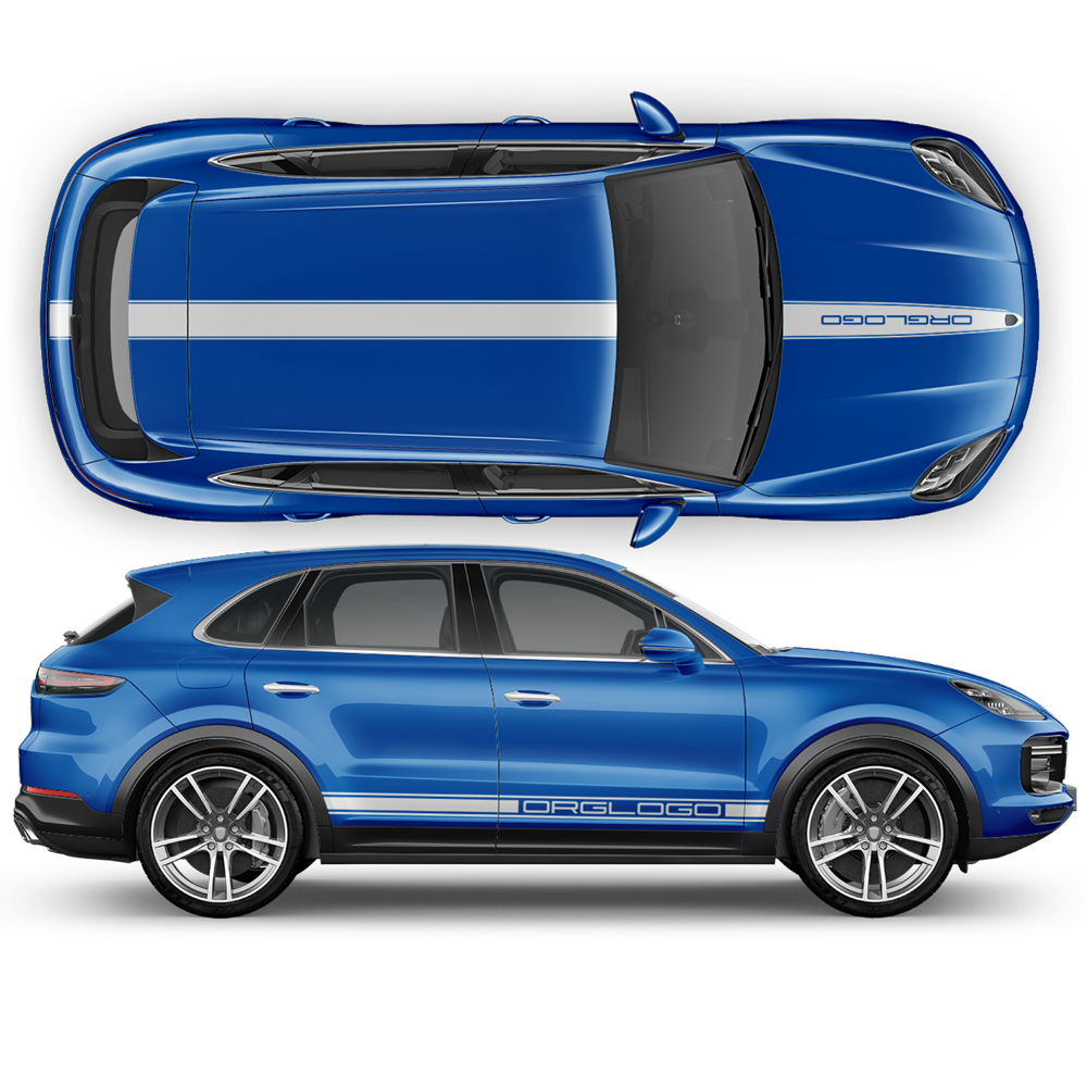 Racing Decals Set in One Color, for Porsche Cayenne / Macan ...