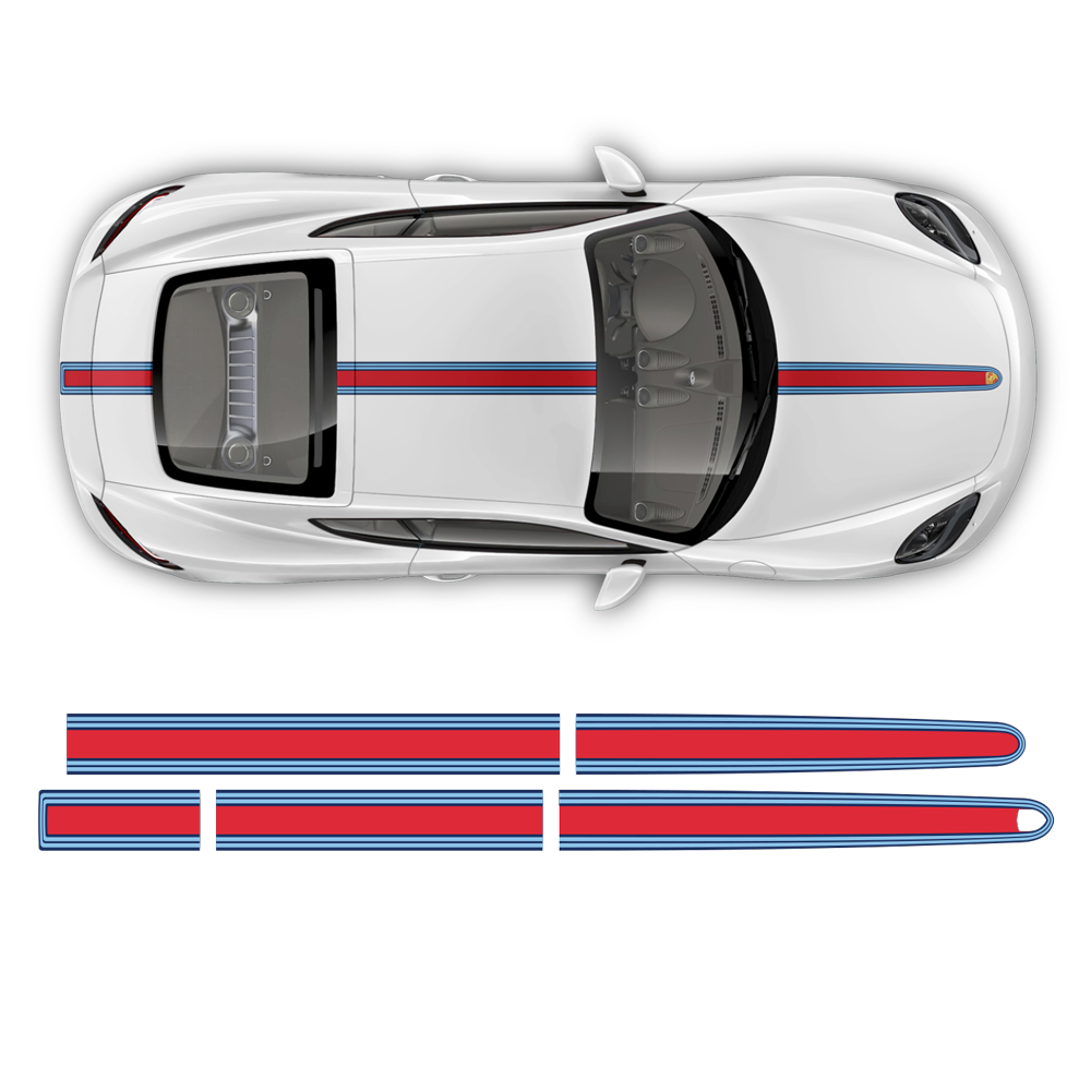 Martini Thin Racing stripes set, Cayman / Boxster | autodesign.shop