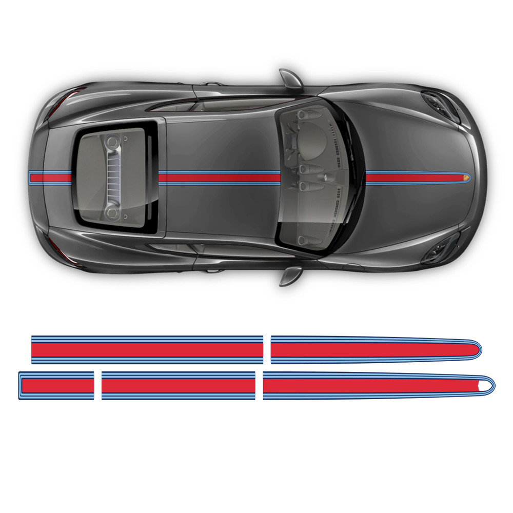 Martini Thin Racing stripes set, Cayman / Boxster | autodesign.shop