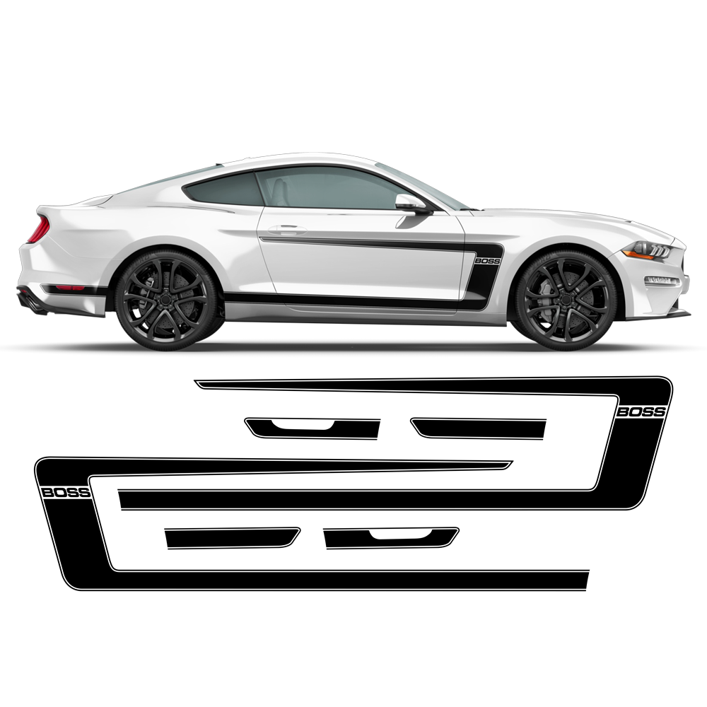 BOSS style side Graphics, for Ford Mustang 2015 - 2022 | autodesign.shop