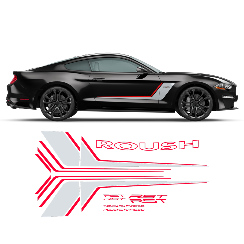 ROUSH Side Graphic Decals set, for Ford Mustang 2015 - 2017 ...