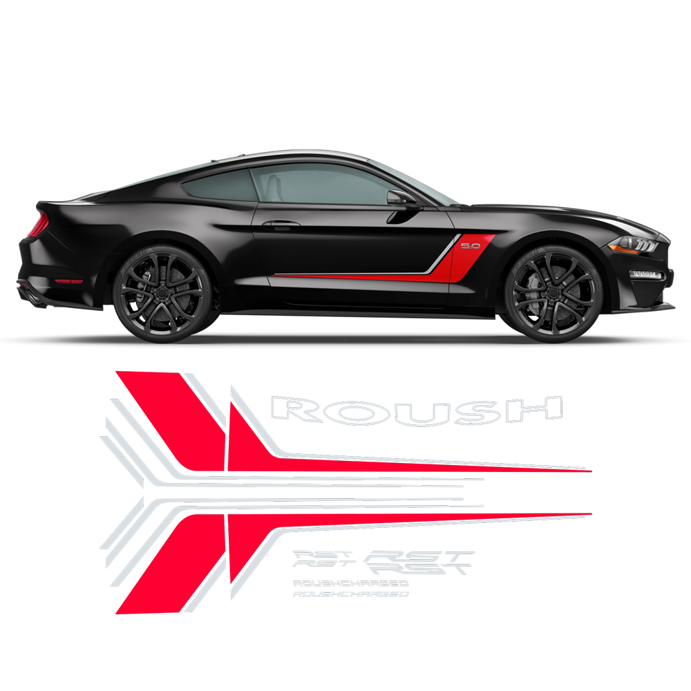 ROUSH Side Graphic Decals set, for Ford Mustang 2015 - 2017 ...