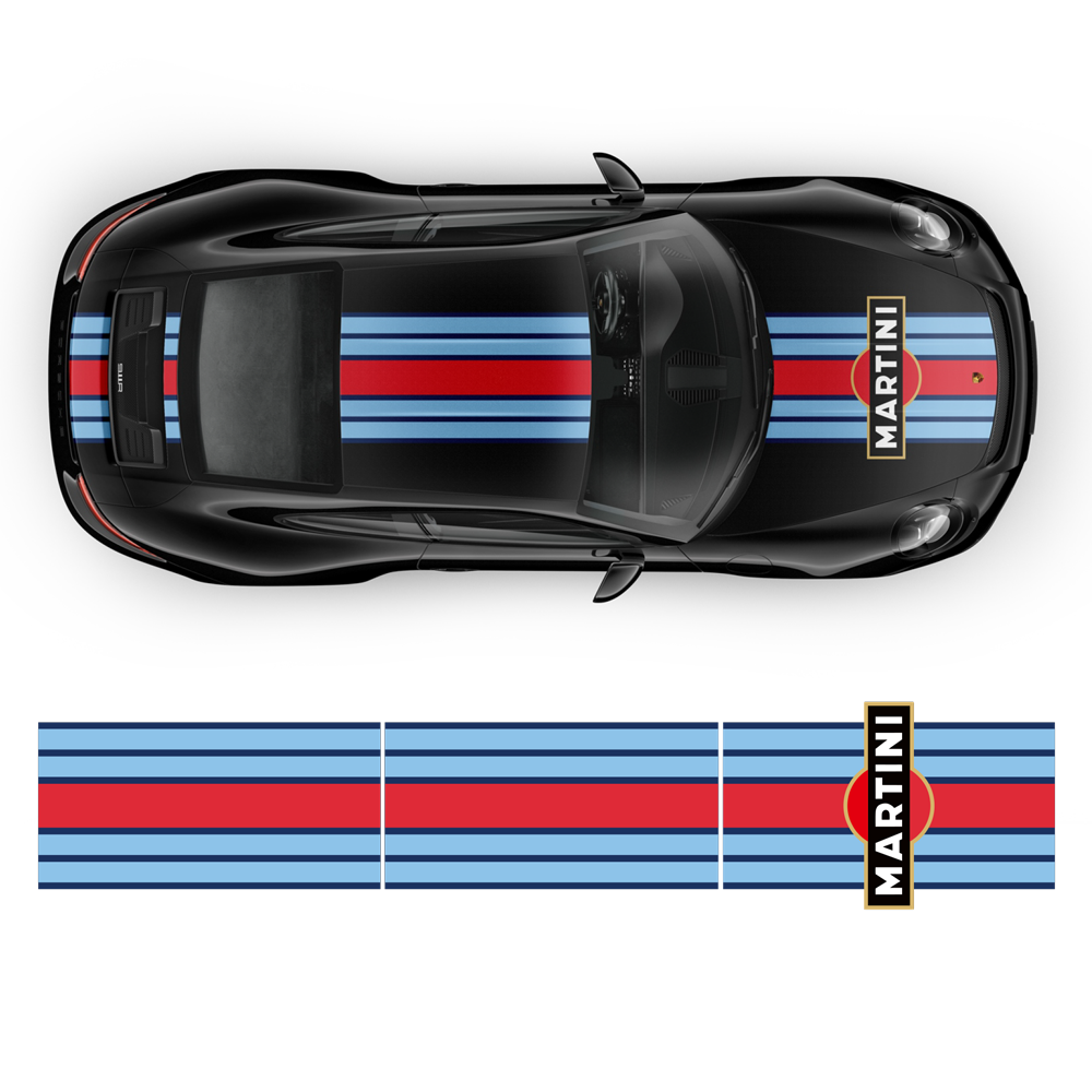 Martini Racing stripes, for Carrera 1999 - 2025 | autodesign.shop