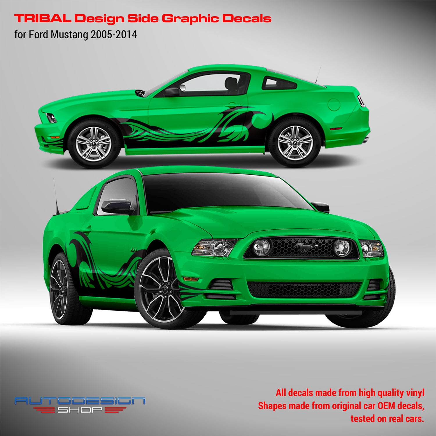 Ford Mustang Tribal decals Design side decals set 2010 - 2014
