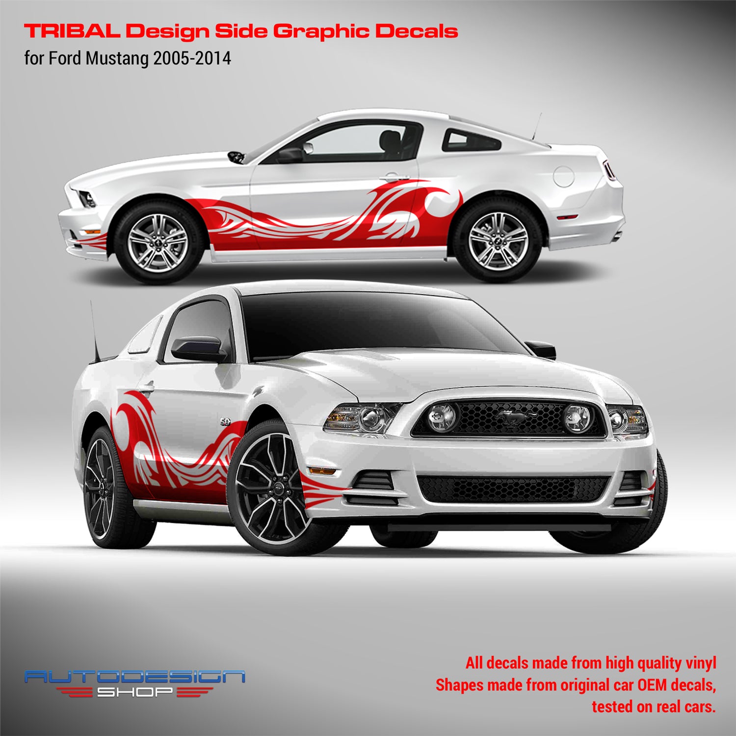 Ford Mustang 2005 - 2014 Tribal Design side decals set | autodesign.shop