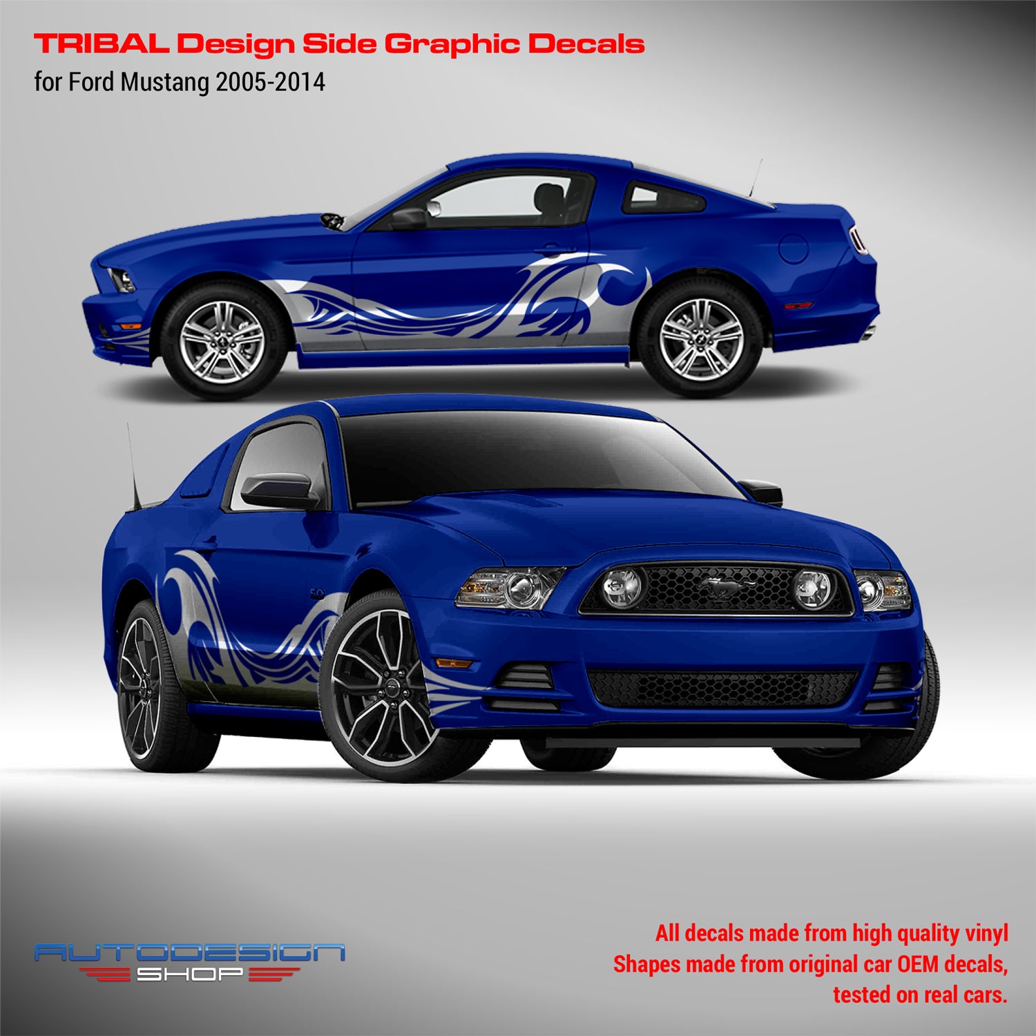 Ford Mustang Tribal decals Design side decals set 2010 - 2014