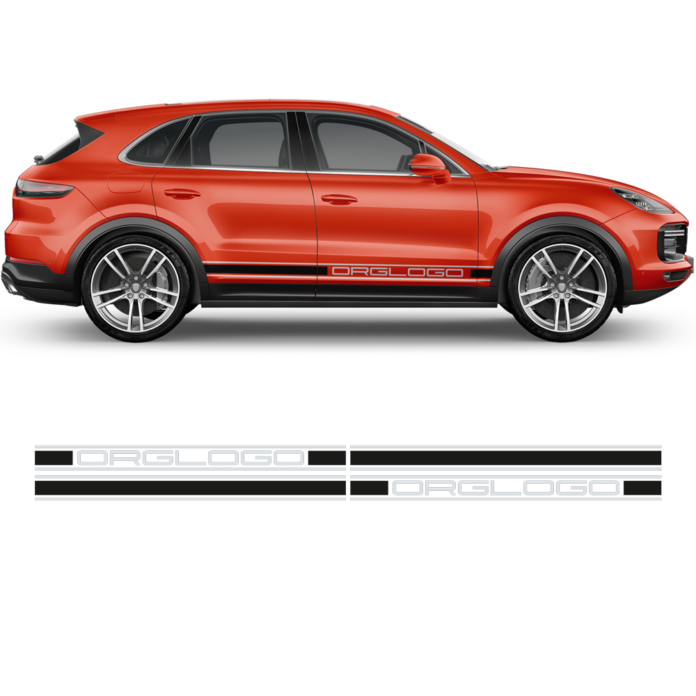 Racing Decals Set in Two Colors, for Porsche Cayenne / Macan ...