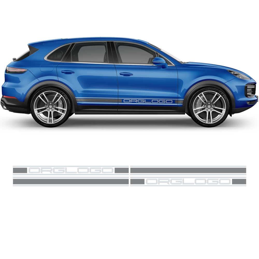 Racing Decals Set in Two Colors, for Porsche Cayenne / Macan ...
