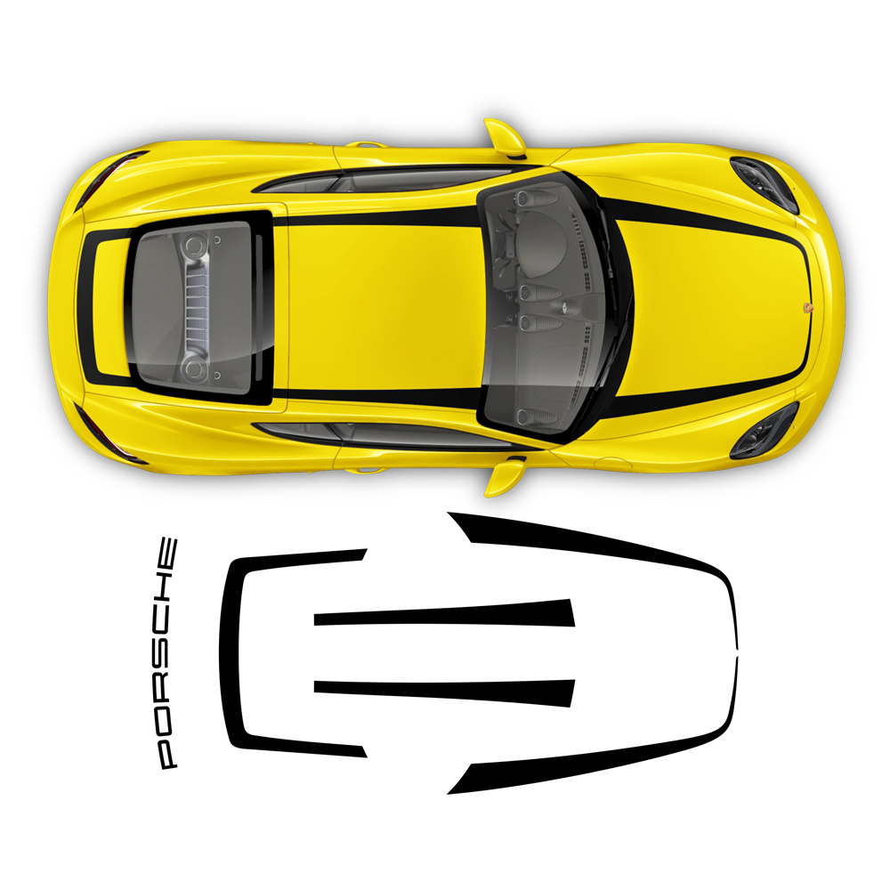 Thin Top Racing Stripes, for Porsche Cayman / Boxster | autodesign.shop