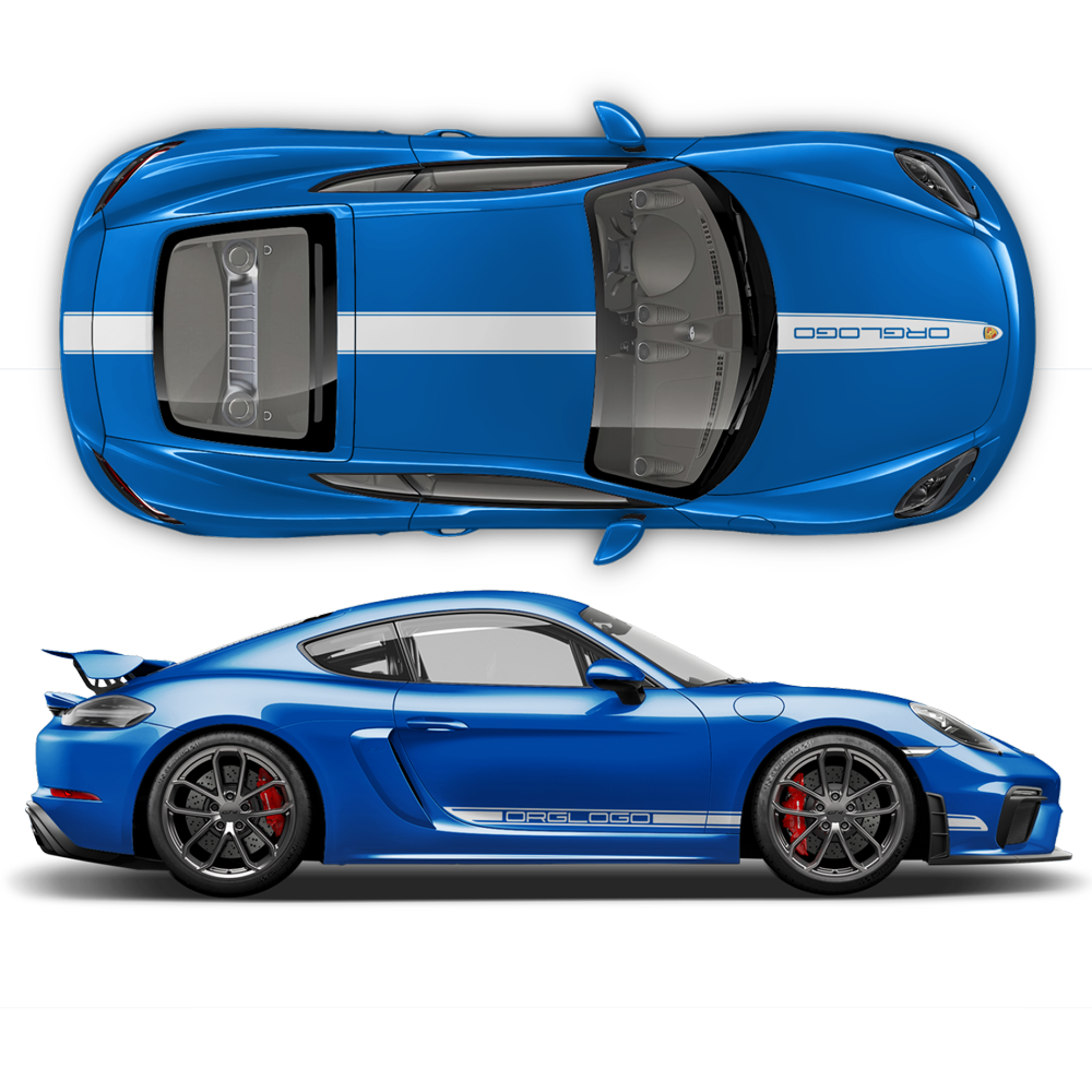 Contoured Racing Decals set in one color, Cayman / Boxster 2005 - 2024 ...