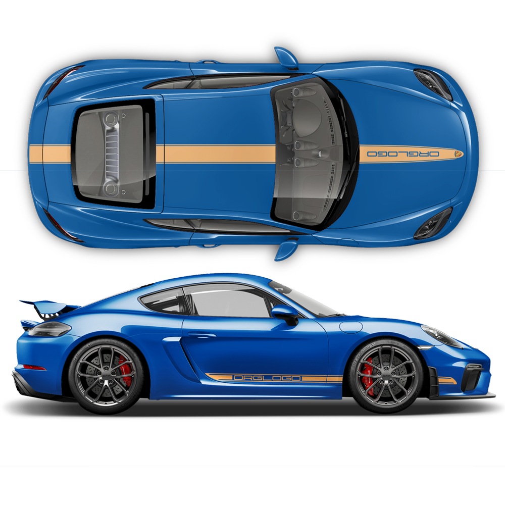 Contoured Racing Decals set in one color, Cayman / Boxster 2005 - 2024 ...