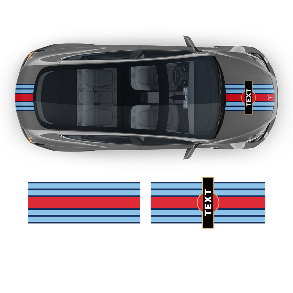 19' Martini Racing stripes, for Tesla Model3 | autodesign.shop