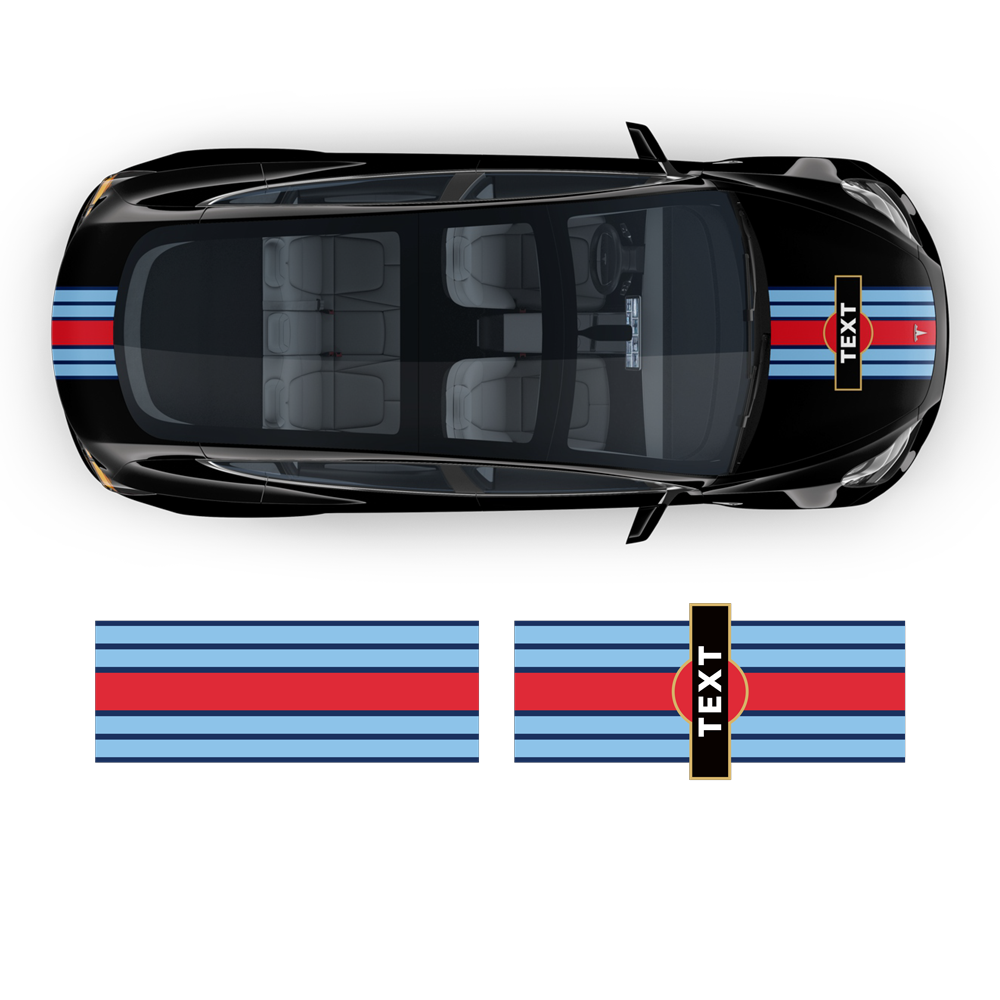19' Martini Racing stripes, for Tesla Model3 | autodesign.shop