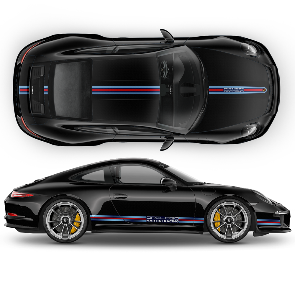 Martini THIN Racing stripes LOGO, Carrera / Cayman / Boxster ...