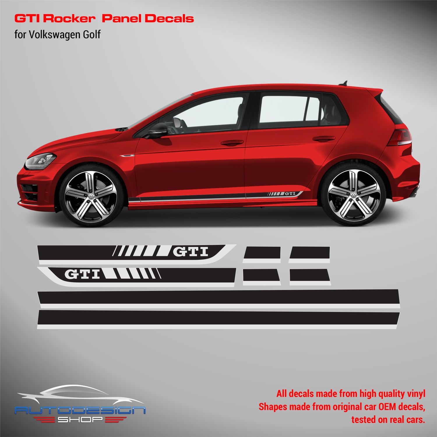 VW Golf 7 GTI rocker panel decals 2012 - 2019 | autodesign.shop