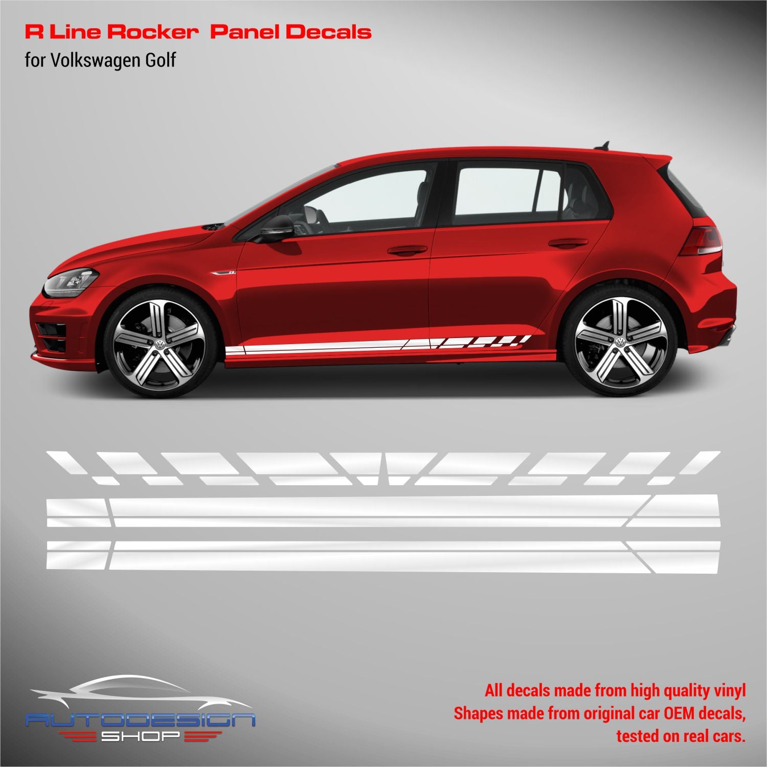 VW Golf 7 R LINE rocker panel decals 2012 - 2019 | autodesign.shop